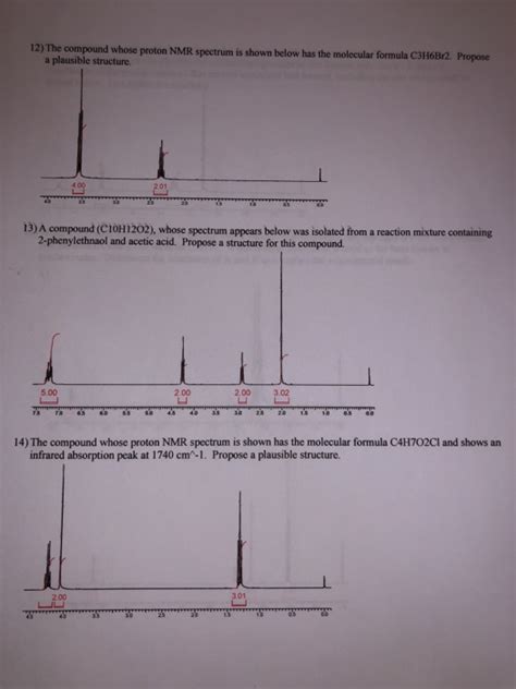 Solved 12 The Compound Whose Proton Nmr Spectrum Is Shown
