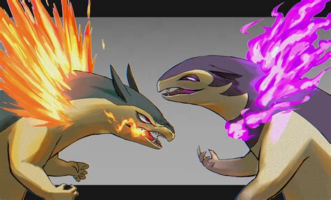 Typhlosion And Hisuian Typhlosion Pokemon Drawn By Futenagoze Danbooru