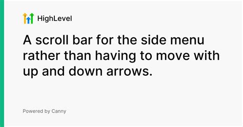 A Scroll Bar For The Side Menu Rather Than Having To Move With Up And