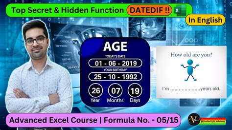 How To Use Datedif Function In Excel No1 Excel Magic Trick Age