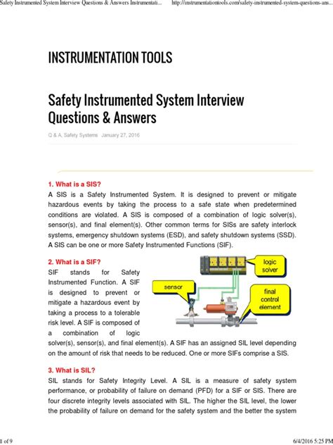 Safety Instrumented System Interview Questions And Answers