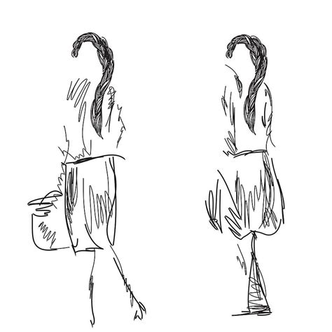 패션 모델 스케치 벡터 Ai Eps Uidownload