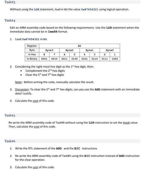 solved task 3 without using the ldr statement load in ro