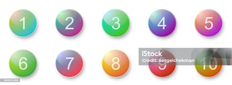 숫자 글머리 기호 는 1에서 10까지입니다 크리에이티브 3d 버튼 세트 벡터 그림입니다 10에 대한 스톡 벡터 아트 및 기타 이미지 Istock