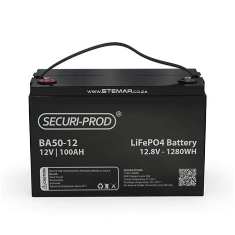 Securi Prod Ah V Lithium Battery Lifepo Stemar Security Systems