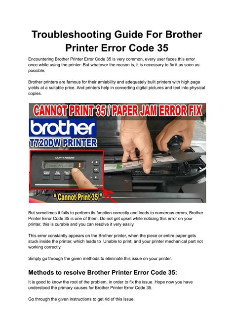 PPT Troubleshooting Guide For Brother Printer Error Code PowerPoint Presentation ID