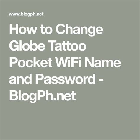 How To Change Globe Tattoo Pocket WiFi Name And Password BlogPh Net Globe Tattoos Pocket Wifi