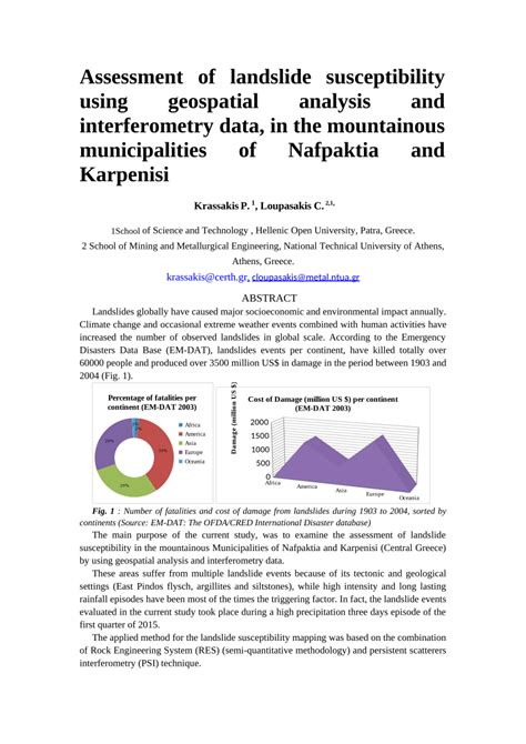 Pdf Assessment Of Landslide Susceptibility Using Geospatial Analysis
