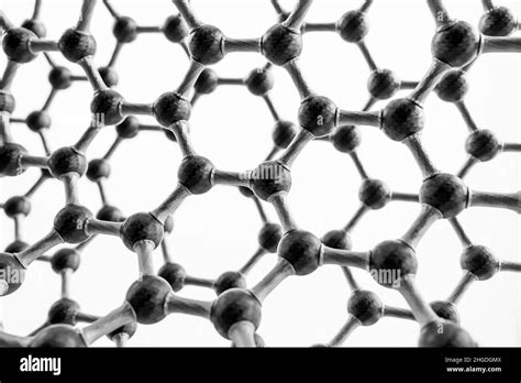 3d Rendering Of Silver Structure Of The Graphene Or Carbon Surface