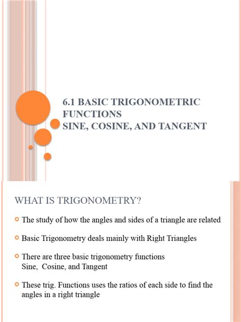 Section 61 Basic Trigonometric Functions Pdf Trigonometric