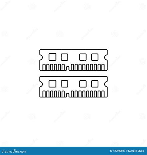 RAM Icon Outline Or Line Style Vector Illustration Stock Vector Illustration Of Shape