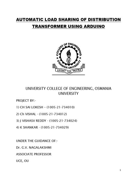 automatic load sharing of distribution transformer using arduino pdf