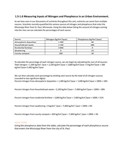 15 16 Measuring Inputs Of Nitrogen And Phosphorus In An Urban