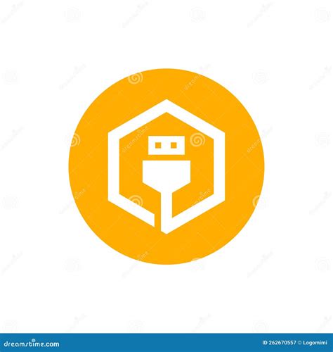 Usb Cable Logo Icon Usb Port Icon Vector Stock Vector Illustration Of Flat Pictogram 262670557