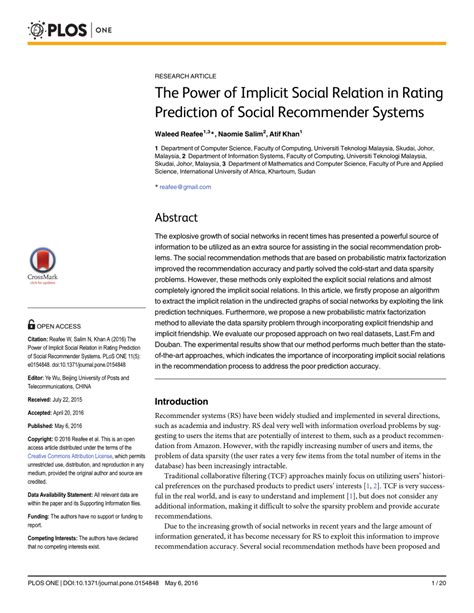 pdf the power of implicit social relation in rating prediction of