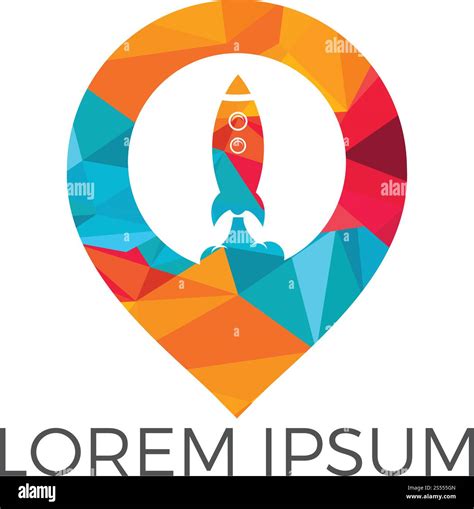 Rocket And Map Pointer Logo Design Rocket And Gps Locator Symbol Or