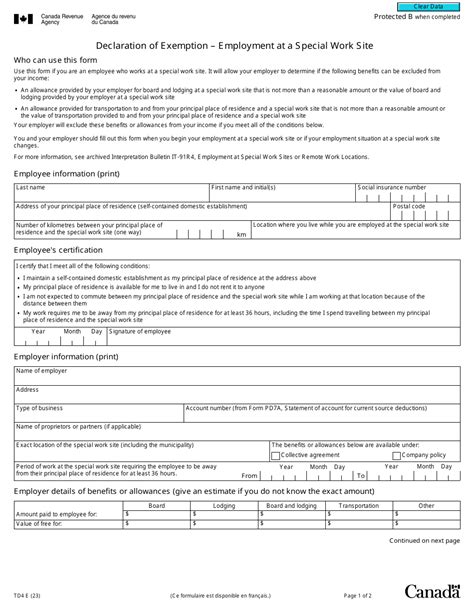Form Td4 Download Fillable Pdf Or Fill Online Declaration Of Exemption