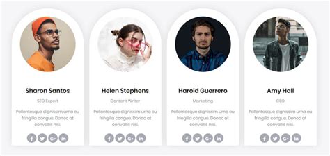 create team members section in elementor page editor