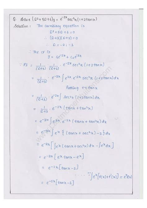 Linear Differential Equation Pdf