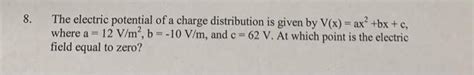 Solved The Electric Potential Of A Charge Distribution Is Chegg