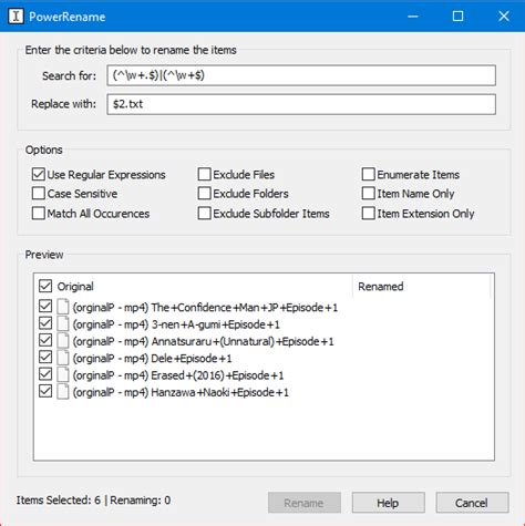 Powerrename Add Example Appending Extension To File That Has None 2
