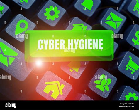 Hand Writing Sign Cyber Hygiene Business Idea Steps That Computer