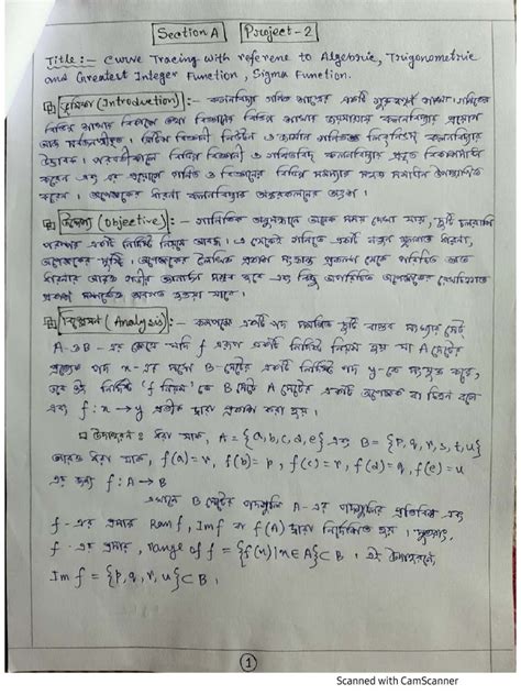 Math Project Class 11 Section A Curve Tracing Pdf