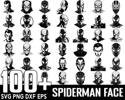 100 Spiderman Face Svg Bundle Instant Digital Download Png Etsy