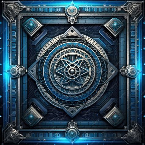 Premium Ai Image Blue Zodiac Tarot Compass Elemental Illustration Art