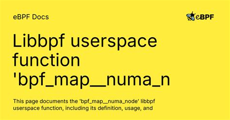 libbpf userspace function bpf map numa node ebpf docs