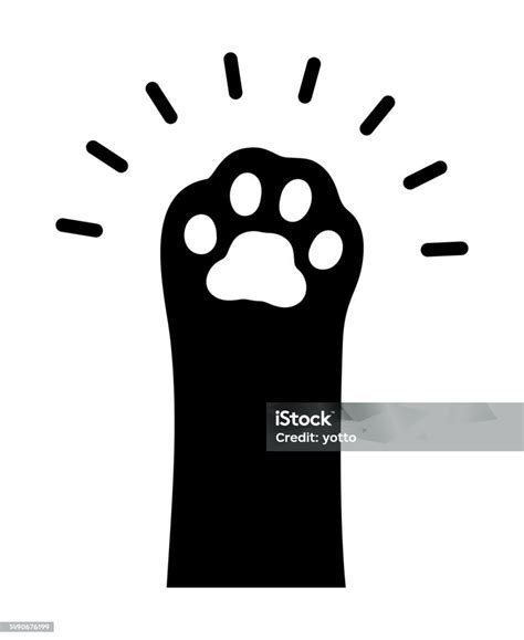 Cats Paw Isolated Vector Silhouette Stock Illustration Download Image