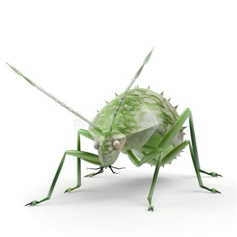 Green Insect Detailed 3d Render Of A Bug With Spikes Stock Illustration Illustration Of
