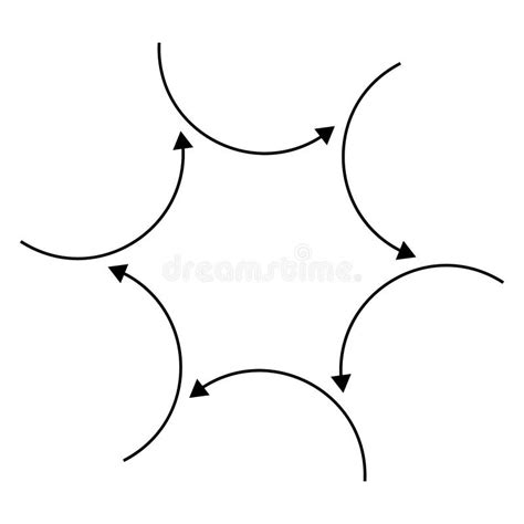 Curved Circular Arrow Radial Concentric Pointer For Spin Orbit Twine Concept Stock Vector