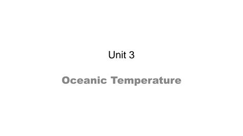 Solution Oceanic Temperature Measurement Of Oceanic Temperature