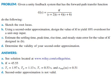 Solved PROBLEM Given A Unity Feedback System That Has The Chegg