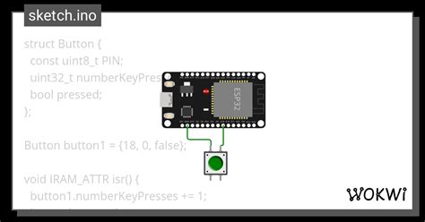 Interruppt Push Button Wokwi Esp32 Stm32 Arduino Simulator