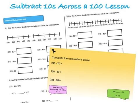 Year 3 Addition And Subtraction Subtract 10s Across A 100 Lesson Teaching Resources