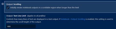 jupyter notebook ipynb output scroll limit 출력 안보임 trouble vscode