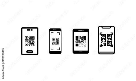 Scan Qr Code Icon For A Smartphone Qr Code For Payment Digital Scanning Qr Code Black Scan Qr