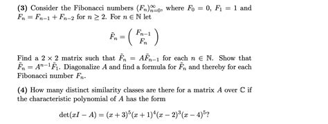 Solved Consider The Fibonacci Numbers Fn N Where Chegg