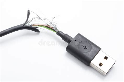 Broken Usb Cord In Hand Stock Image Image Of Connect