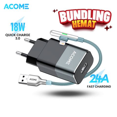Jual Acome Bundling Gaming Cable Data Fast Charging Kabel Data Micro Usb Type C Lightning Qc