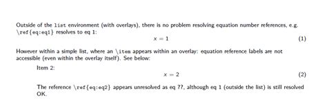 Cross Referencing Equation Labels Not Resolved Within A Beamer