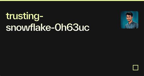 Trusting Snowflake H Uc Codesandbox