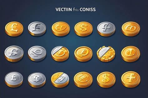 Premium Photo | Modern vector illustration Icons coins for the game interface Set of cartoon ...