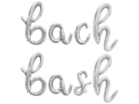 Bach Bash Cursive Letter Balloon Banner Gold Rose Gold And Silver