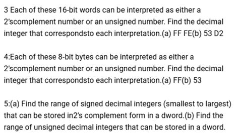 there are 3 questions use a calculator 3 each of these 16 bit words