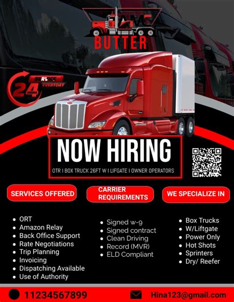 Trucking Hiring Flyer Template Postermywall
