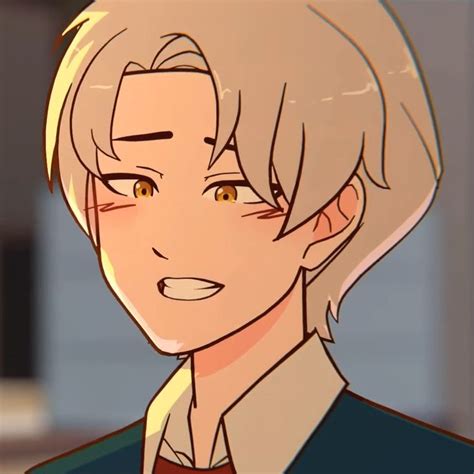 An Animated Image Of A Man With Blonde Hair And Yellow Eyes Looking At