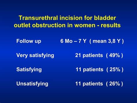Bladder Outlet Obstruction In Women Diagnostics And Therapy Ppt